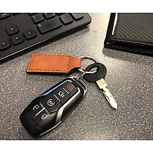 iPick Image Compatible with Honda Civic Si Rectangular Brown Leatherette Key Chain