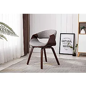 Vanity Art Mid-Century Style Butterfly Dining Chair and Walnut Wood Finish (Gray) UC-7G