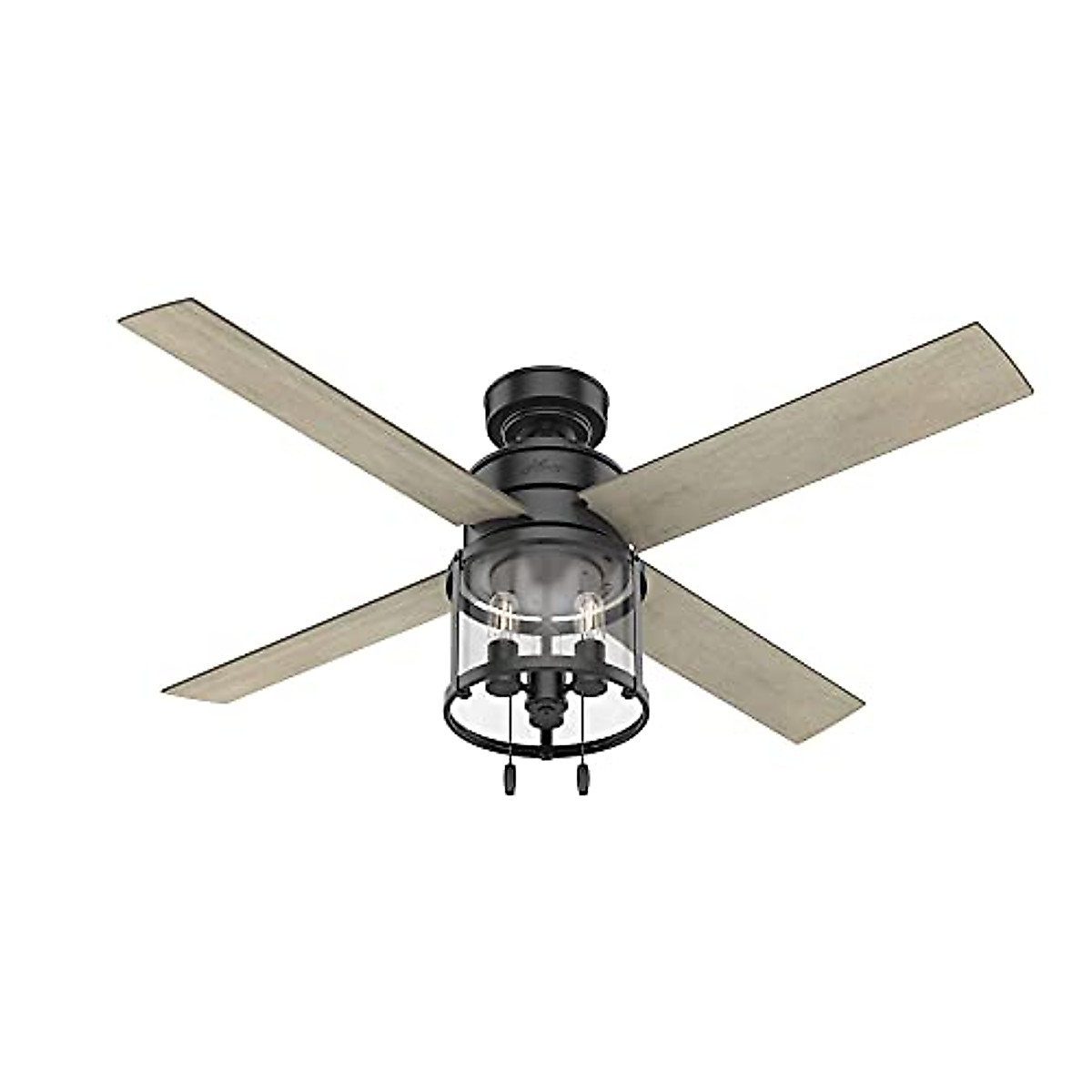 Hunter Fan Company 50269 Astwood Indoor Ceiling Fan with LED Light and Pull Chain Control, 52", Matte Black Finish