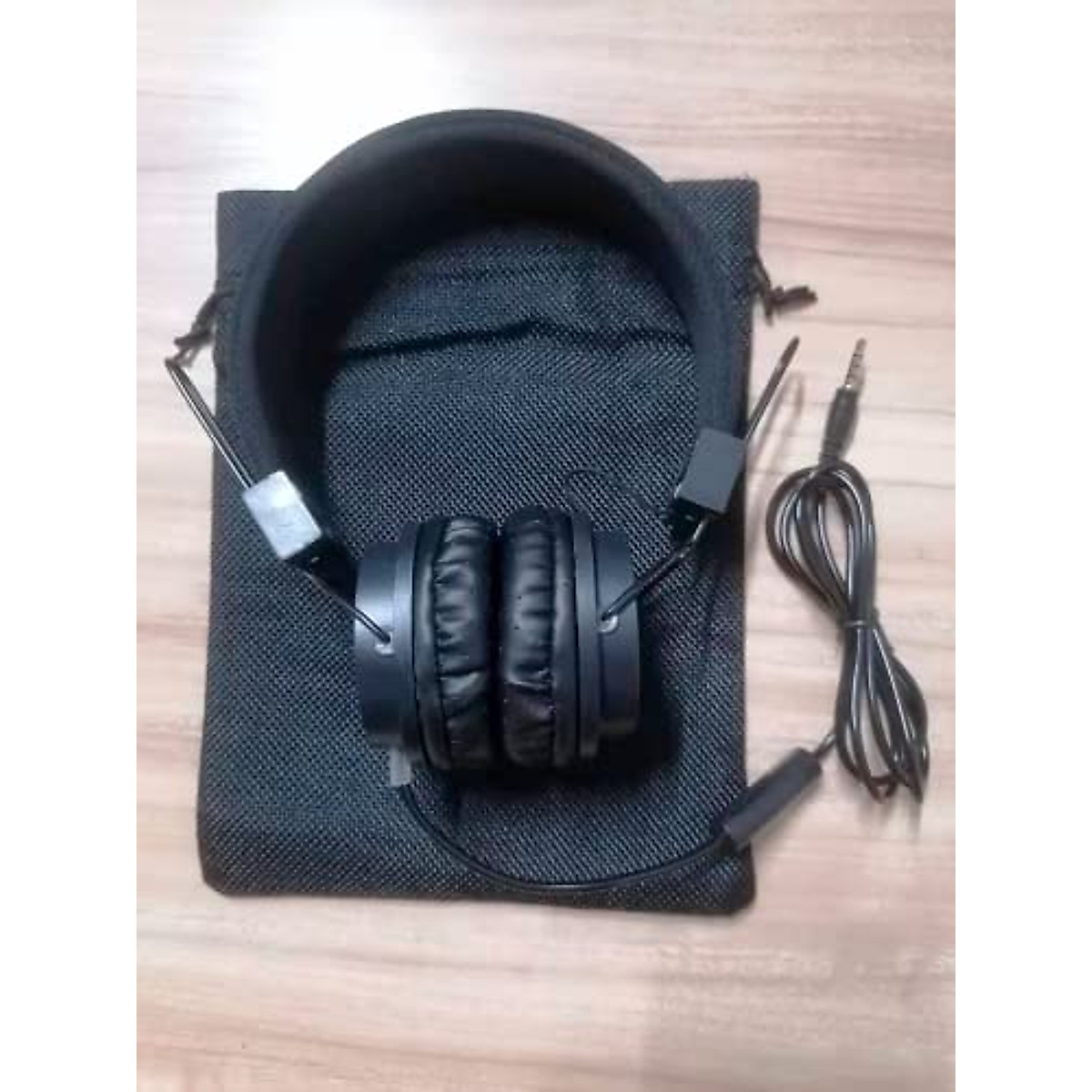 Wired Headphones - Kids Headset Girls Ear Microphone Boys Head mic audiofonos Cord Jack 3.5 Plug for iPhone iPad Chromebook School Laptop Tablet Computer Kindle Black Foldable Travel Volume Limited