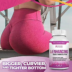 Forever Feminine Premium Butt Enhancer Pills - Big Butt Growth Formula - Shape, Lift, and Firm - Bigger Booty Glute Enhancement Products - 60 ct