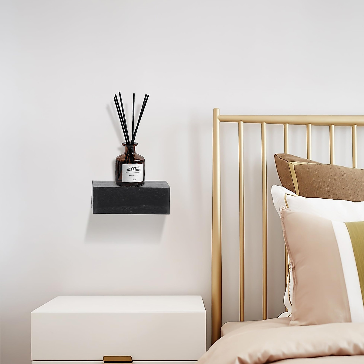 NIUBEST Small Floating Shelf for Wall,5 Inch Mini Wall Shelf,Display Plant Collectibles for Kitchen Bathroom Bedroom Living Room(Black)