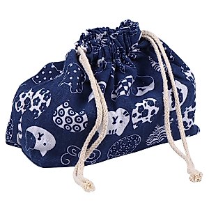 TOYANDONA Blue Cotton and Line Lunch Bag