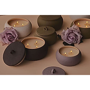 Paddywax Scented Candles Cali Collection Soy Wax 3-Wick Candle in Ceramic Container with Lid, 10-Ounce, Vetiver Cardamom