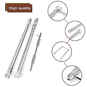 QuliMetal SUS304 Flavor Bars and Grill Burner for Weber Spirit 200 and II 200 Series Grills, Spirit E210, E220, S210, S220 (with Front Control Knobs)