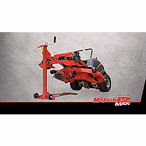 MoJack EZ Max - Residential Riding Lawn Mower Lift, 450lb Lifting Capacity, Fits Most Residential & Ztr Mowers, Folds Flat For Easy Storage, Use for Mower Maintenance Or Repair, Red