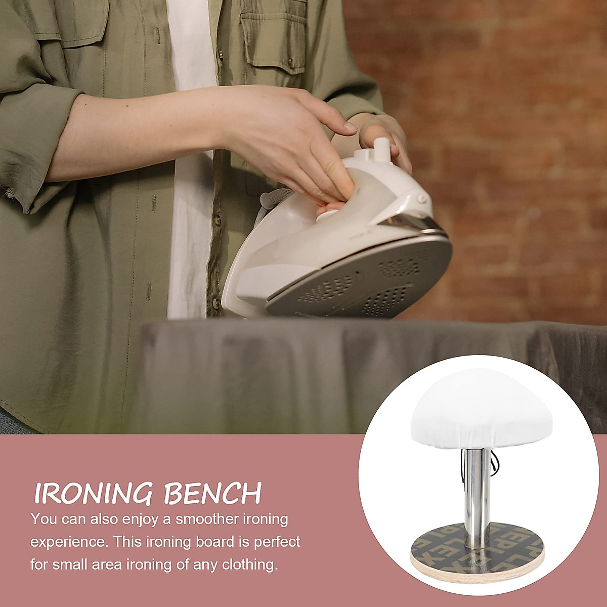 Zerodeko Travel Accessories Mini Iron Ironing Board Wood Stool Coat Clothes Ironing Board Tabletop Small Ironing Board for Sewing Craft Room Household Dorm Travel Accessories Mini Iron