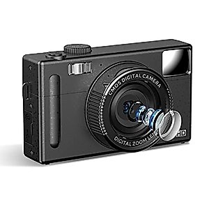Camnoon 1080P Compact Digital Camera 48MP 3.0 Inch LCD Screen Auto Focus 16x Digital Zoom Anti Shake Smile Capture, Beauty Built-in Flash Battery Selfie Mirror Kids Teen Friends