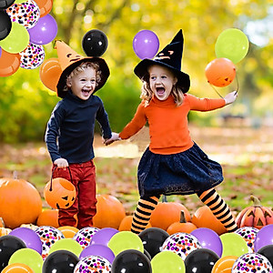 Halloween Balloons Halloween Decorations latex Balloons Inflatable Toys Globos Halloween Party Supplies (black orange green)