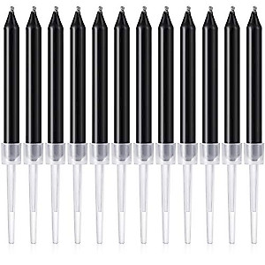 Birthday Cake Candles 24 Pieces Party Candles Suit for Most Occasions (Black,0.5 x 5.5cm)