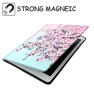 USTY Samsung Galaxy Tab A 10.1 Case 2019 SM-T510 - Slim Shell Lightweight Premium PU Leather Folio Stand Case Protective Cover for Samsung Galaxy Tab A 10.1 Inch Tablet, Cherry Blossom