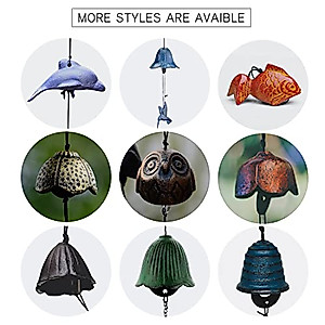 Oavand Japanese Goldfish Bless Small Wind Chimes Outdoor, Iwachu Cast Iron Lucky Temple Wind Bell Memorial and Sympathy Wind Chimes for Outside Good Luck for Garden, Patio, Balcony（Goldfish）