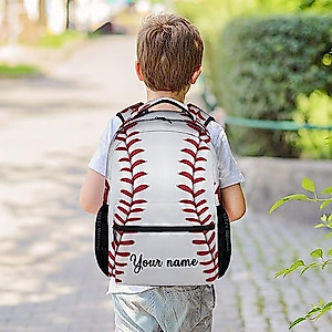 COOPASIA Personalized Baseball Backpack for Boys, 16 Inch Sports Theme Backpack for School, Adjustable Straps, Durable, Lightweight Bookbag for Kids