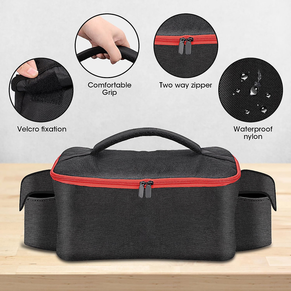 Air Compressor Bag Compatible with Milwaukee M18 Inflator 2848-20,with Pocket for Battery Pack,for 18V 3.0 to 9.0 Ah Battery,Milwaukee Air Compressor Storage Carrying Bag((Box only)