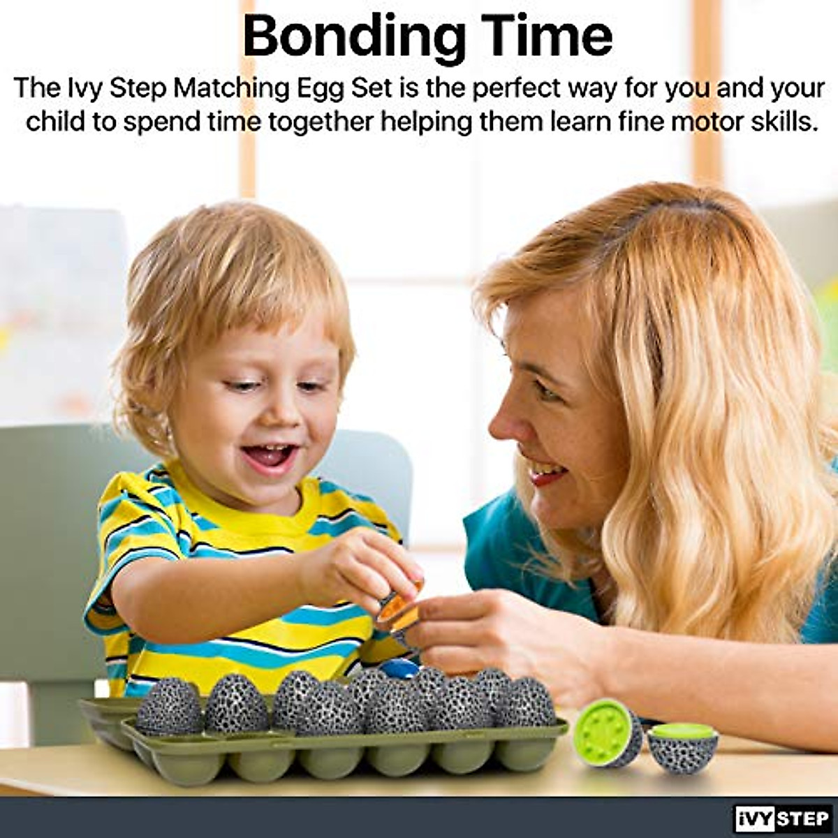 Matching Dinosaur Toy Egg Set for Toddlers – Educational Dino Eggs Fun Easter Basket Stuffers, Learning Games & Resources, Puzzle Game, Party Supplies, & Party Favor - Toys for Baby Boy, Girl, Toddler