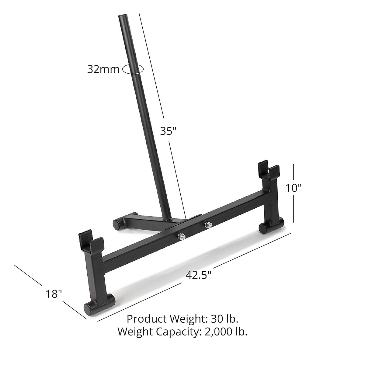 Titan Fitness Full Deadlift Barbell Jack Stand, 2000 LB Capacity, Elevated Lift for Easy Loading and Unloading Barbell Weight Plates, Weight Training, Deadlift Exercises, Powerlifting, Home Gym