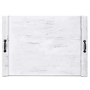 Chunful Stove Top Cover Board 30 x 22 Inch Wood Stove Top Cover Rustic Noodle Board Stove Cover with Handles for Electric Stove Gas Burners Kitchen Counter(White)