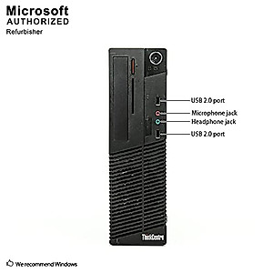lenovo ThinkCentre M72e High Performance Small Form Factor Desktop Computer, Intel Dual Core i3-3220 3.3Ghz CPU, 8GB RAM, 500GB HDD, DVD RW, Windows 10 Professional (Renewed)