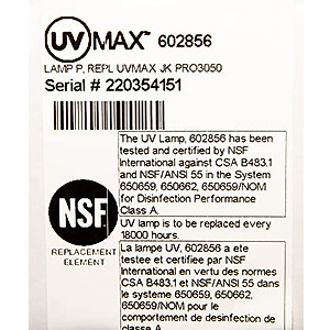 Viqua 602856 UV lamp PRO30, PRO50, J, K Water Treatment Systems