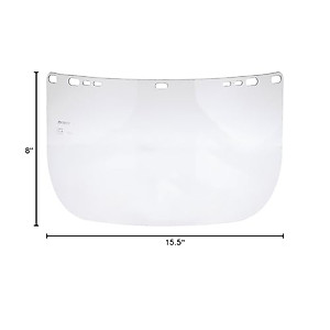 Jackson Safety Faceshield Window for Jackson Safety Headgear, 8" x 15.5" x 0.04", PETG, Unbound, Clear (Case of 12), 29104