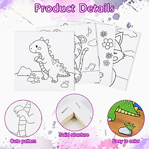 8 Pack Pre Drawn Canvas for Painting, 8" X 8" Cute Animals Painting Canvas Bulk, Art Canvases for Painting for Kids Students School Home, Easter Gifts