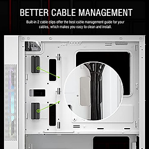 Vetroo M01 Compact M-ATX Mesh Gaming Pc Case, Pre-Installed 200mm Rainbow Fan, Door Opening Tempered Glass Panel Design, Air-Water Cooling Ready