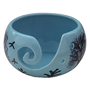 for Mom: 7-Inch Ceramic Yarn Bowl for Crocheting – Tangle-Free Knitting with Smooth Spiral Outlet by Abhandicrafts