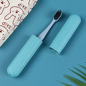 Travel Toothbrush Case Plastic Portable Toothbrush Holder for Travel, Business, Home, Camping, School(2 Pcs, Yellow)