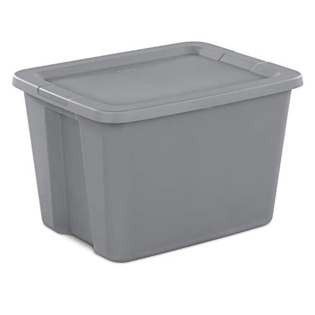 STERILITE Case of 8 Bins 18 Gallon Containers 68 Liter Gray Storage Totes Steel Colored Organization Boxes