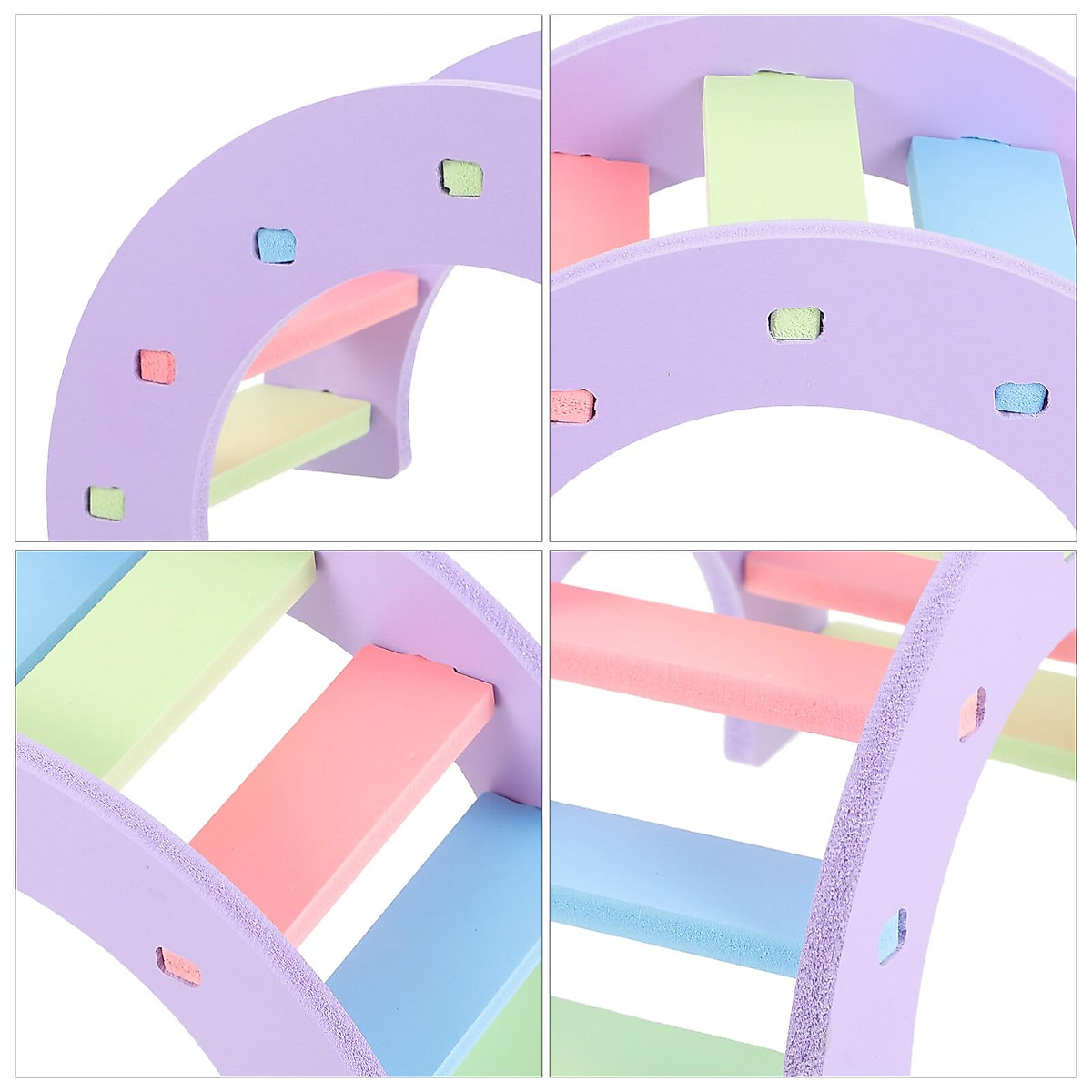 Ipetboom Ladder Chinchilla Bridge Toy Pets Exercise Activity Squirrel Paly Paltform Small Animal Log Bridge Cat Houses for Indoor Cats Rat Hideout Toys Reptile Hamster Chevron Board