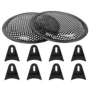 X AUTOHAUX Universal 6 Inch Car Audio Speaker Subwoofer Metal Waffle Grill Cover Protector with Rubber Edge and Clips 2pcs