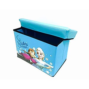 Disney Princess Elsa Anna & Olaf Foldable Storage Box & Stool (BLUE)