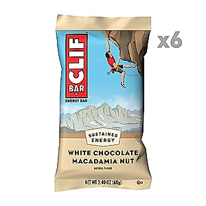 Clif Bar - White Chocolate Macadamia Nut Flavor - Made with Organic Oats - 9g Protein - Non-GMO - Plant Based - Energy Bars - 2.4 oz. (6 Pack)