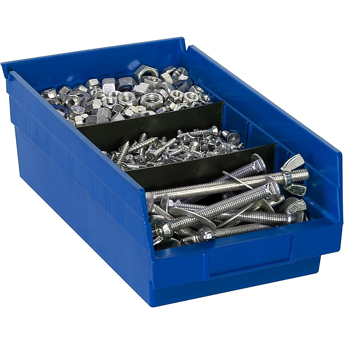 Akro-Mils 30130 Plastic Nesting Shelf Bin Box, (12-Inch x 6-1/2-Inch x 4-Inch), Blue, (12-Pack)