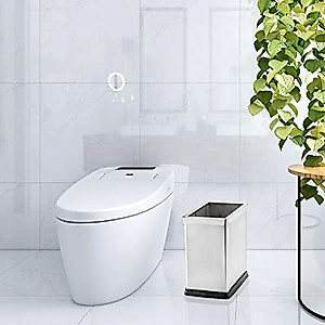 AVLA 10 Liter Open Top Trash Can, Stainless Steel Office Wastebasket, Kitchen Garbage Container Bin with Removable Bag Holder, Waste Trashcans for Bathroom, Restaurant, Restroom, Powder Room, Home