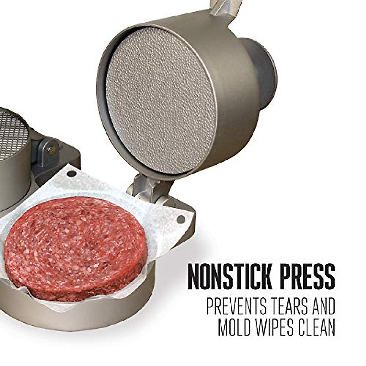 Weston Burger Express Double Hamburger Press with Patty Ejector , Makes 4 1/2" Patties, 1/4lb to 3/4lb,Grey