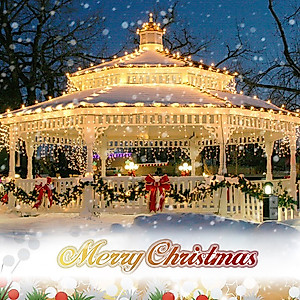 Qedertek Solar String Lights 72ft 200 LED Fairy Christmas Lights, 8 Modes Ambiance Lighting for Outdoor, Patio, Lawn, Landscape, Fairy Garden, Home, Wedding (Warm White)