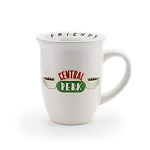 Silver Buffalo Friends Central Perk Logo Wide Rim Ceramic Mug, 16 Ounces