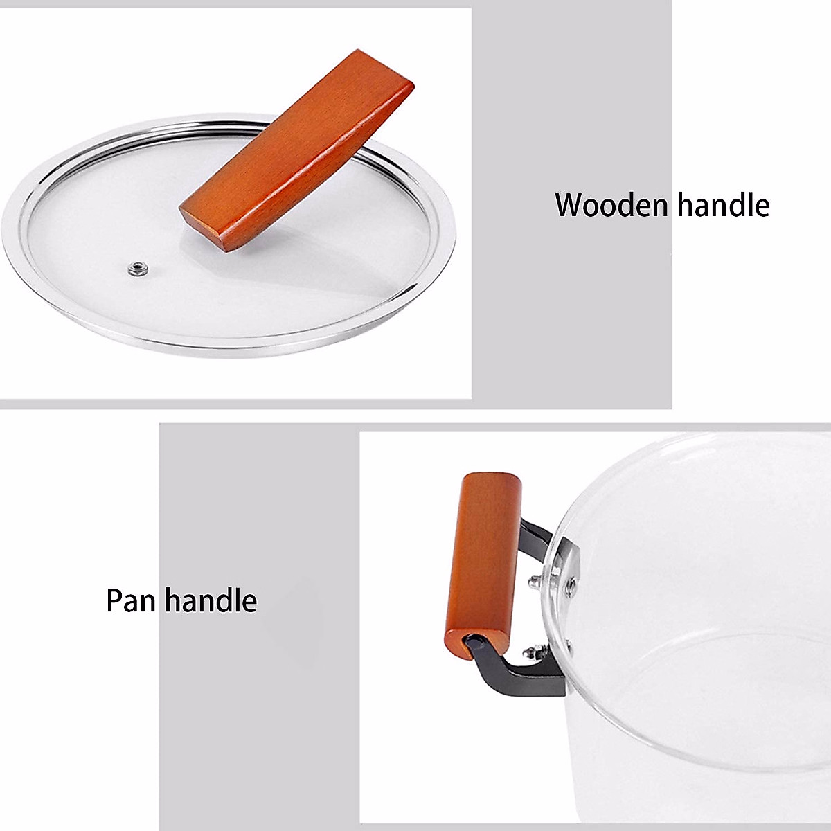 Glass Saucepan for cooking Glass Cooking with Cover 5L/170FL OZ Heat Resistant Glass Cookware for Electric Cooktop Ceramic, Refrigerator and Microwave Safe, for Pasta Noodle, Soup, Milk, Baby Food