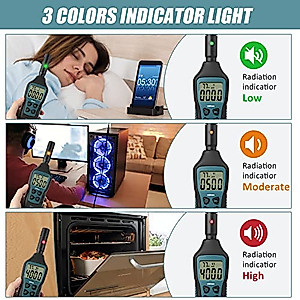 EMF Meter 5HZ-3.5G, Vlifree EMF Detector with Digital LCD Backlit Display for Electromagnetic Field 5HZ-3500MHz, Electronic Radiation, Temperature Detector, EMF Tester for Home, Ghost Hunting