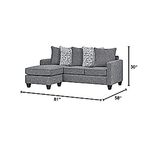 Ready To Live 57th Street Sofa Sectional, 81", Charcoal