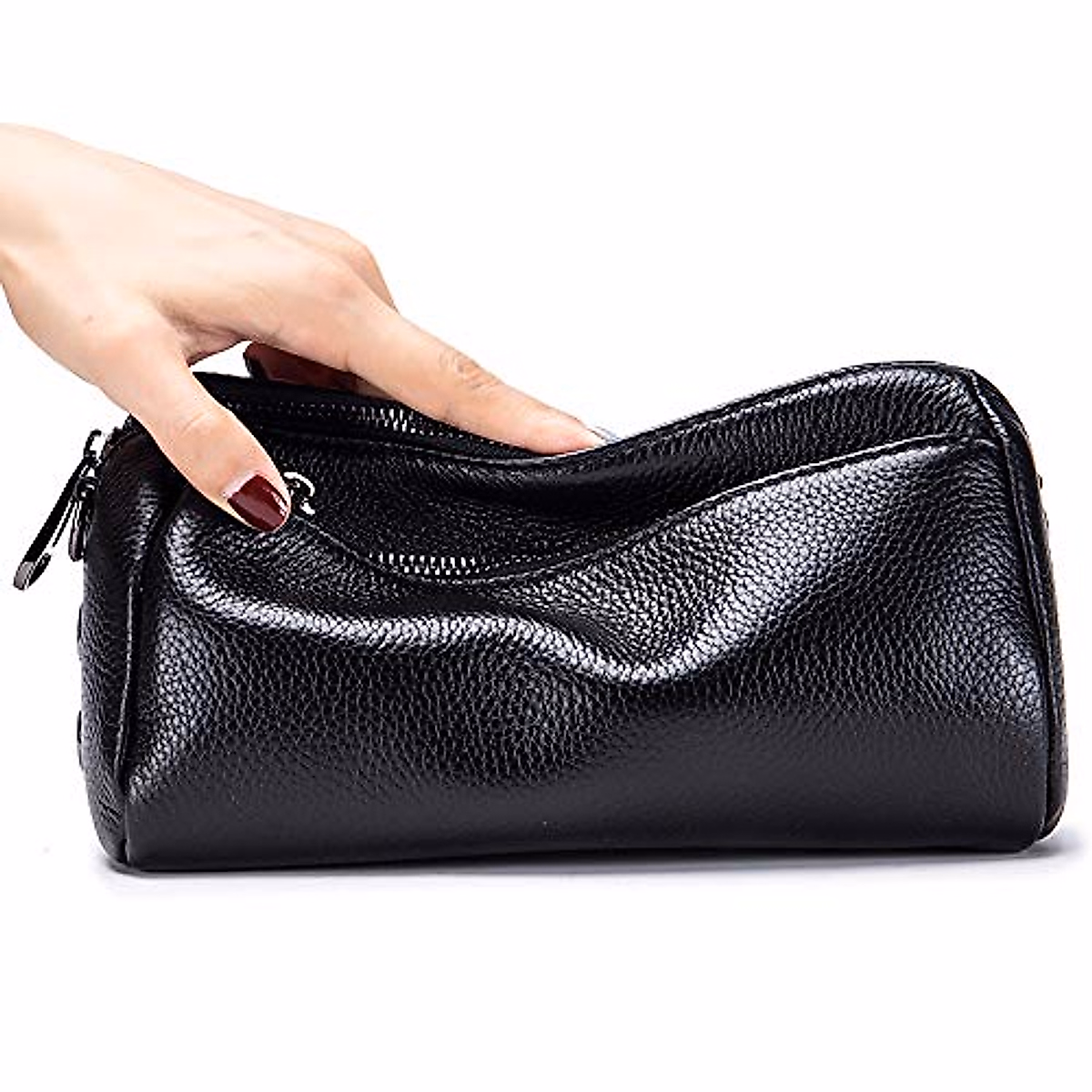 Lecxci Womens Small Leather Crossbody Bag, Zipper Clutch Phone Wallet Purse for Women (Y Light Purple -1)