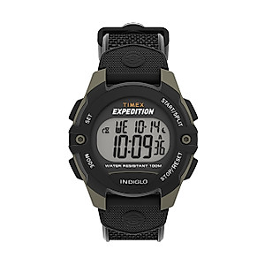 Timex Men's Expedition 41mm Watch - Black Strap Digital Dial Green Case