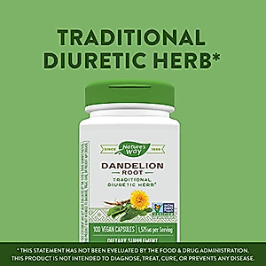 Nature's Way Dandelion Root, 1,575 mg per serving, Non-GMO, Gluten Free, Vegetarian, 100 Capsules