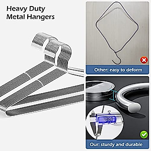 SLEEPING LAMB Metal Hangers 100 Pack Clothes Hangers - Coat Hangers for Closet-16.4 inch Stainless Steel Heavy Duty Hangers for Suits, Shirts, Pants