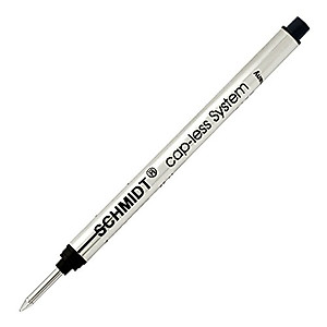 SCHMIDT 8127 Long Capless Rollerball Refill Medium Point 0.7mm, Black, 2 Pack Blister (SC58127)
