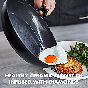 GreenPan SmartShape Healthy Ceramic Nonstick, 9.5" and 11" Frying Pan Skillet Set, PFAS-Free, Induction, Dishwasher Safe, Black