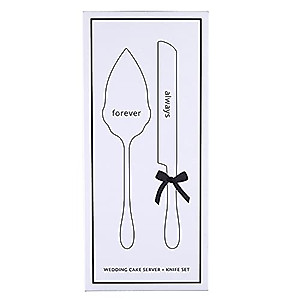 Santa Barbara Design Studio Wedding Stainless Steel Cake Server and Knife Gift Set, 2-Piece, Forever & Always