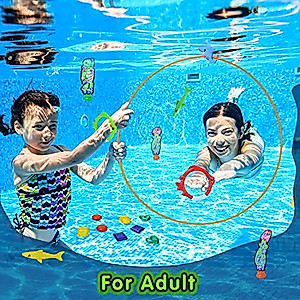 Balnore 20PCS Water Sports Swim Thru Rings for Kids, Water Toys - Assorted Pack, Pool Toys Diving Toys for Adults, Underwater Training Program Pool Games Water Swimming Sport Gifts