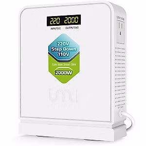 UMI 2000W Step Down Voltage 220v to 110v Converter, Heavy Duty Power Converter, Power Transformer with Auto Mode for Large Capacity Equipment, Step Down 220v to 110v - US to Europe Voltage Converter
